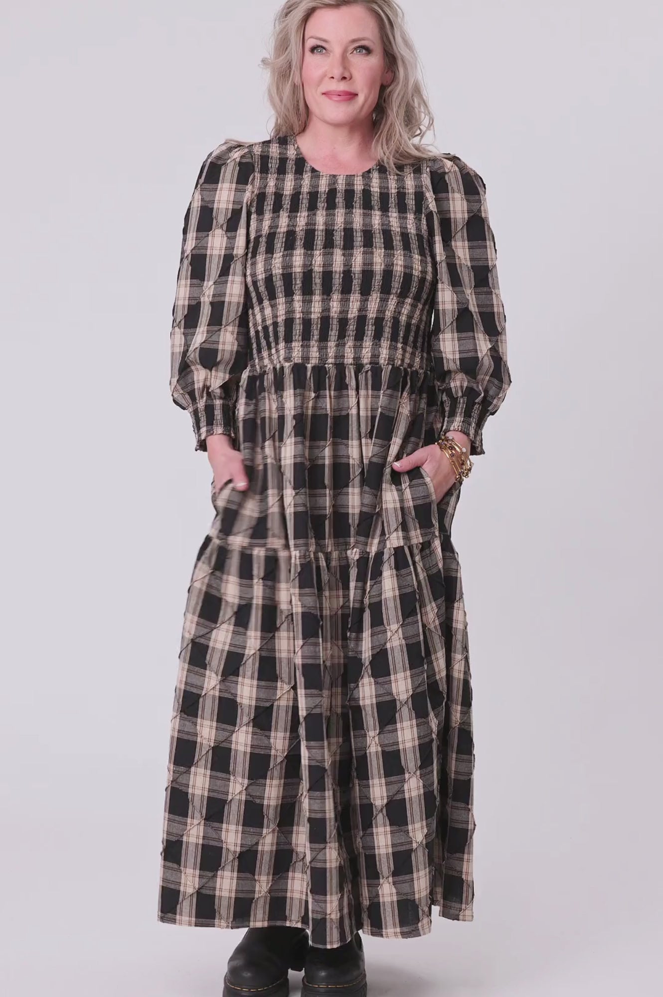 Sienna Dress - Black camel tartan | Libertine the label – Libertine The ...